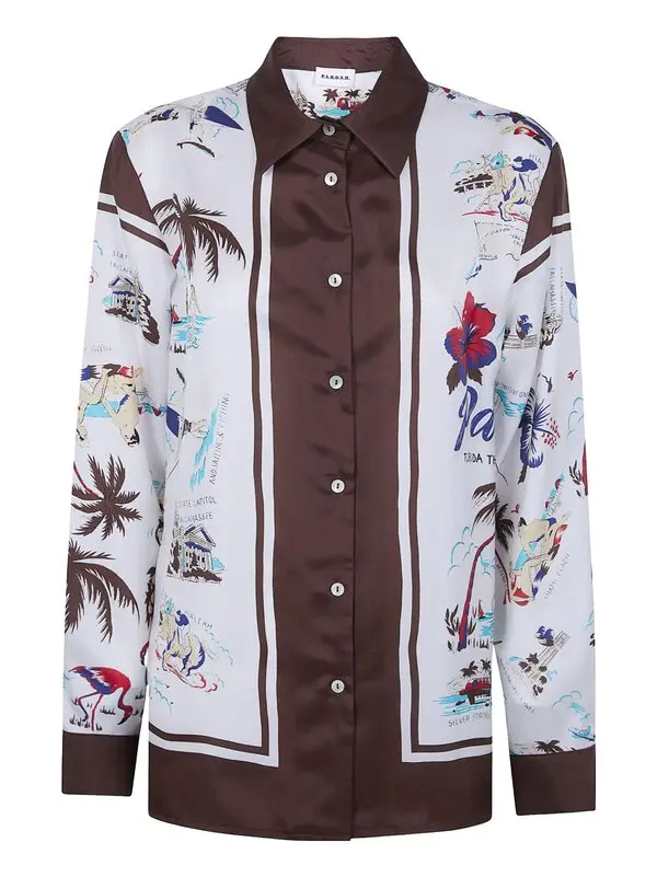 P.a.r.o.s.h Tropical Print Shirt - White