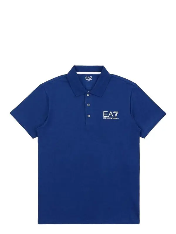EA7 Logo Printed Polo Shirt - Blue