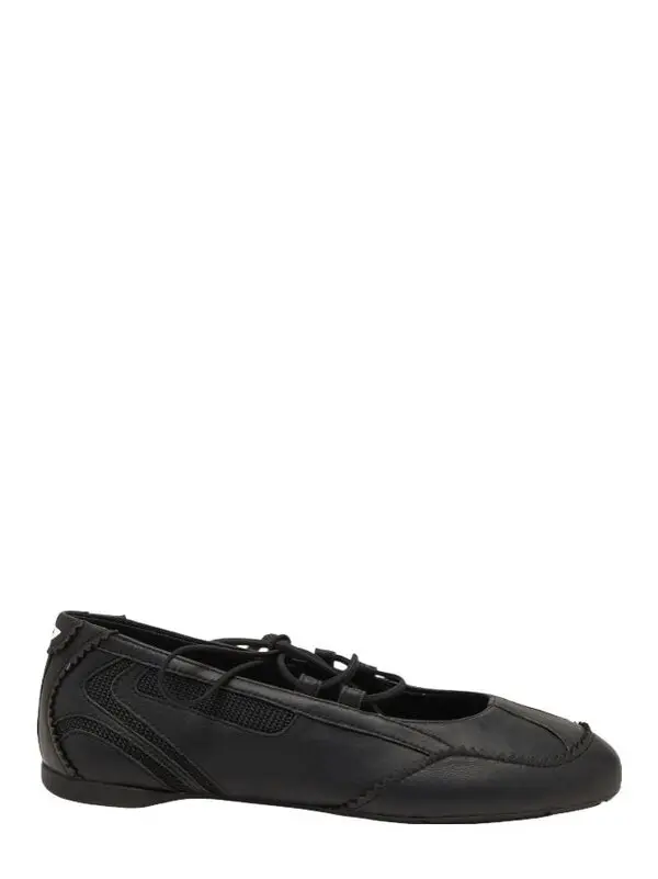 DIESEL® D-mile Ballerina Flats With Lace-up Detailing - Black