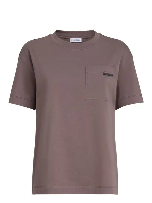 Brunello Cucinelli Pocket T-shirt - Brown