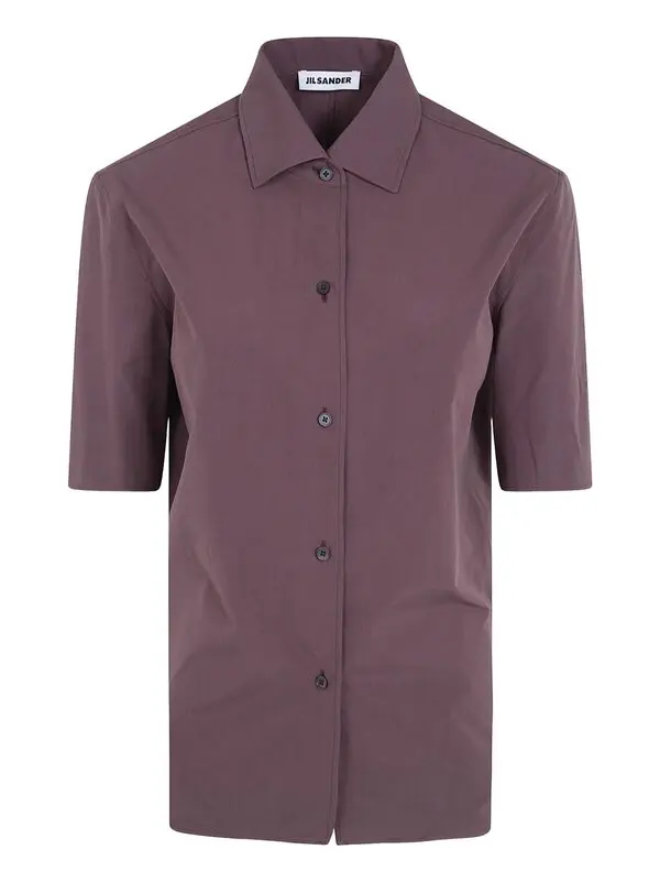 JIL SANDER Short Sleeve Button-up Shirt - Black
