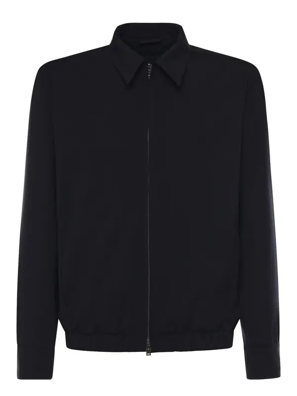 Herno Zip-up Long-sleeved Shirt Jacket - Black