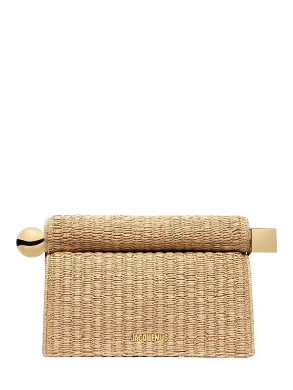 Jacquemus The Rond Carré Clutch Bag - Ivory/black