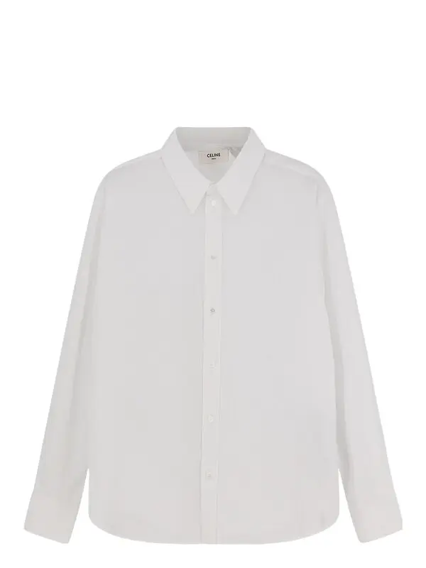 Celine Relaxed Shirt In Cotton Poplin - White