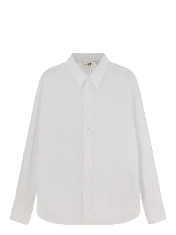 Celine Relaxed Shirt In Cotton Poplin - White