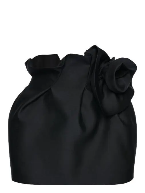 Magda Butrym Draped Floral Mini Skirt - Black