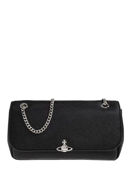 VIVIENNE WESTWOOD Logo Plaque Shoulder Bag - Black