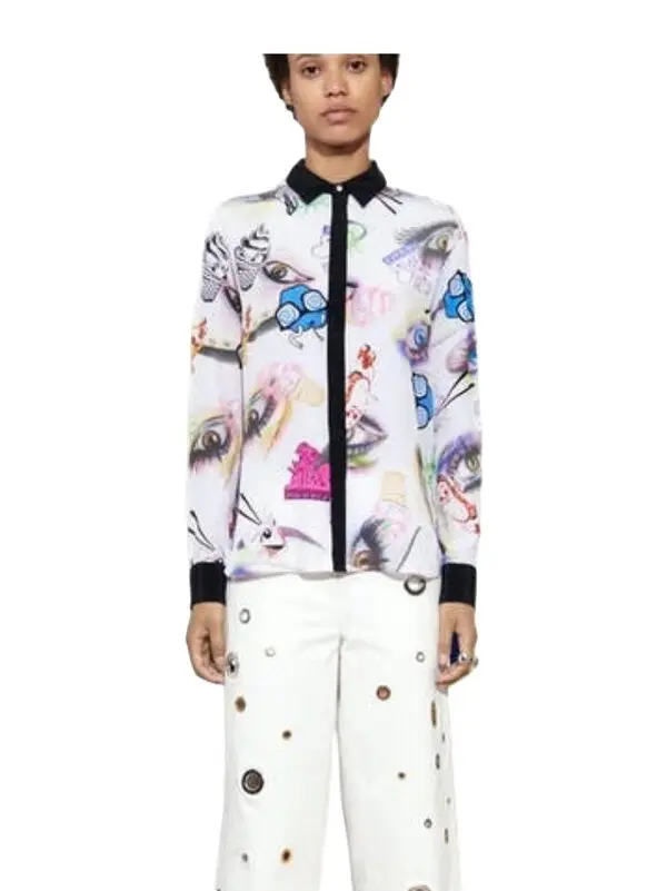 Kenzo Printed Silk Shirt - White