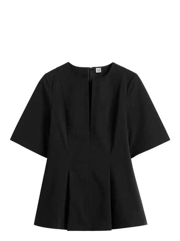 TOTEME Pleated A-line T-shirt - Black