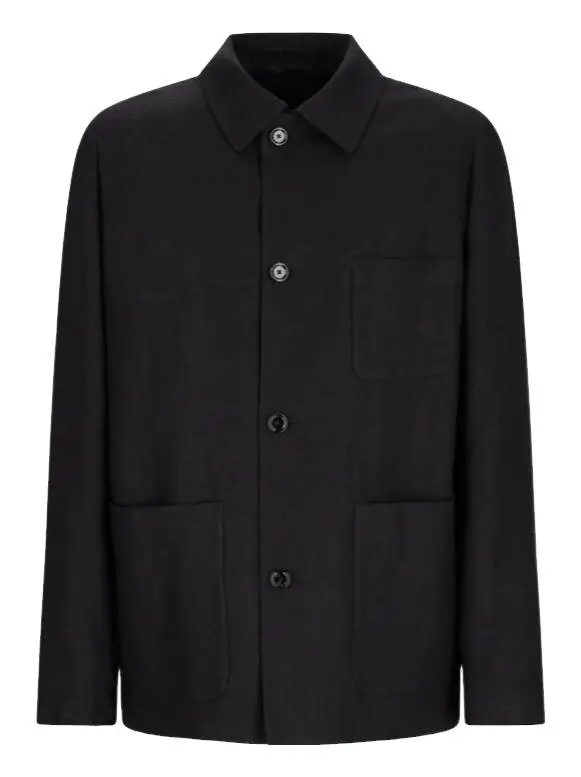 LARDINI Buttoned Pocket Jacket - Black