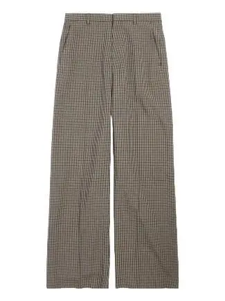 Balenciaga Checkered Straight-leg Trousers - Gray