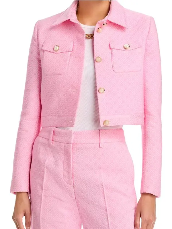 Casablanca Button-up Cropped Jacket - Pink