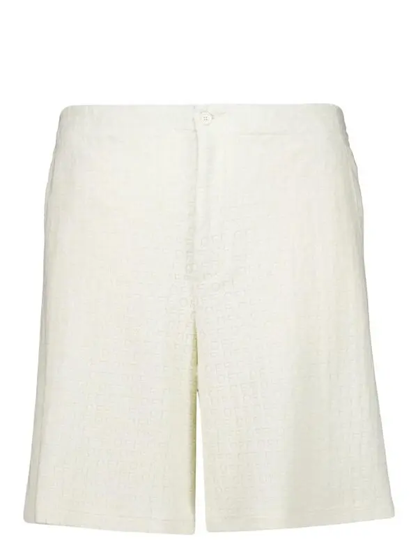 Off-White Logo Cotton Shorts - Off White