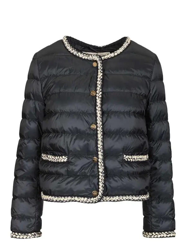 Max Mara Embellished-trim Padded Jacket - Black