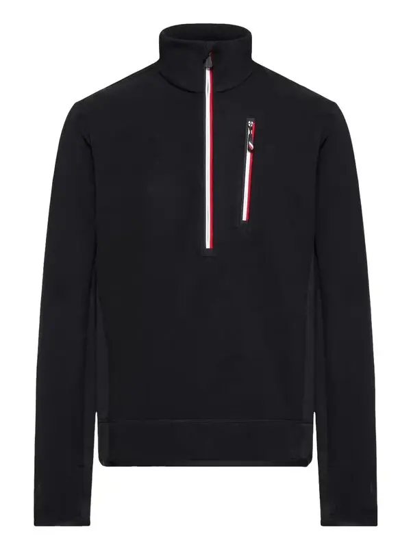 Moncler Half-zip Sweatshirt With Zippered Chest Pocket - Black