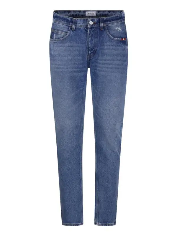 AMISH SUPPLIES David Distressed Straight-leg Jeans - Blue