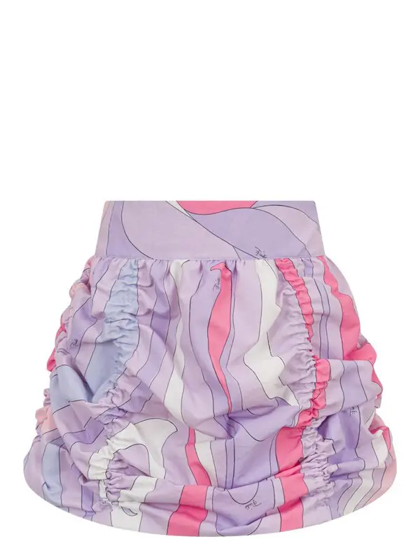 Emilio Pucci Printed Ruched Skirt - Purple