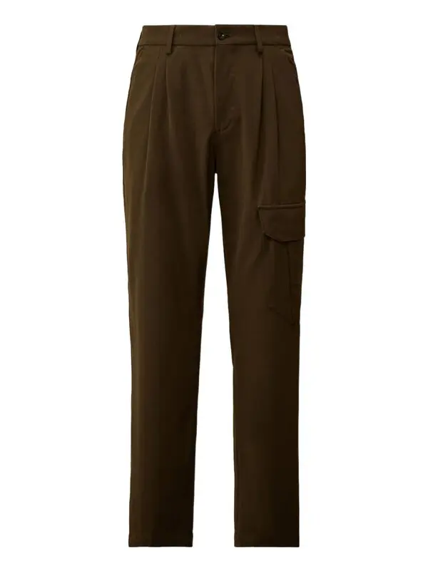 C.P. COMPANY Pleated Wool Gabardine Cargo Trousers - Ivy Green