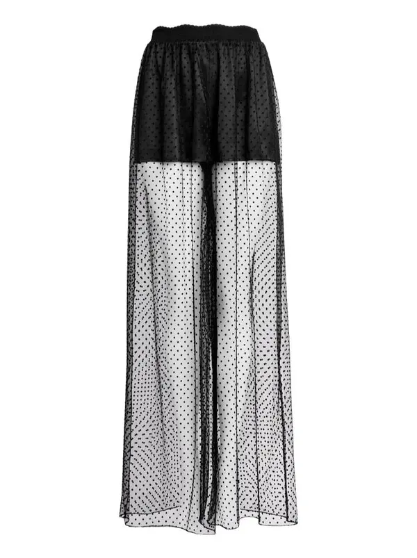 Alaïa Polka-dot Tulle Trousers - Black