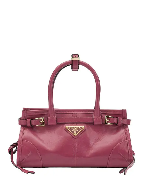 Prada Bonnie Logo Plaque Mini Tote Bag - Red
