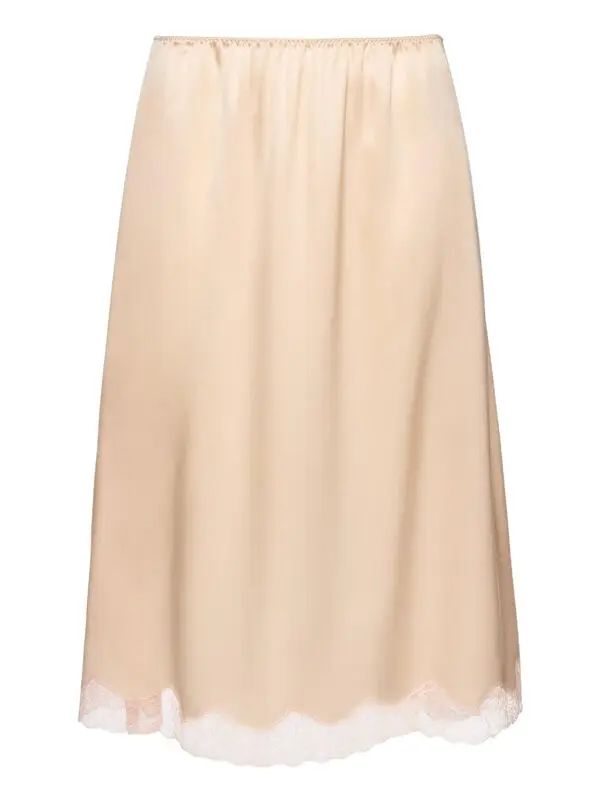 Magda Butrym Silk A-line Skirt With Lace Hem - Orange