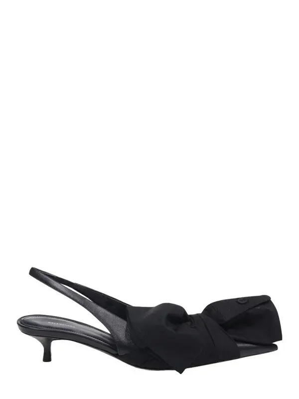 Balenciaga Bow Detailed Slingback Pumps - Black