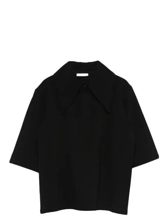 Ami Short Sleeve Buttoned Polo Top - Black