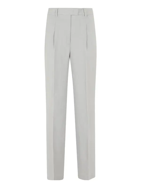 Seventy Tailored Pants With Belt Loops And Pleated Details - Gray