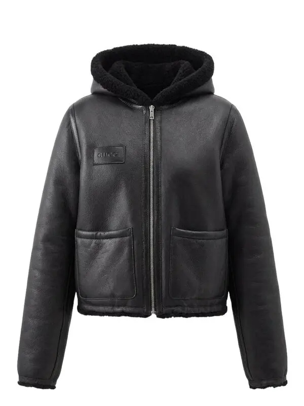 Gucci Hooded Leather Jacket - Black