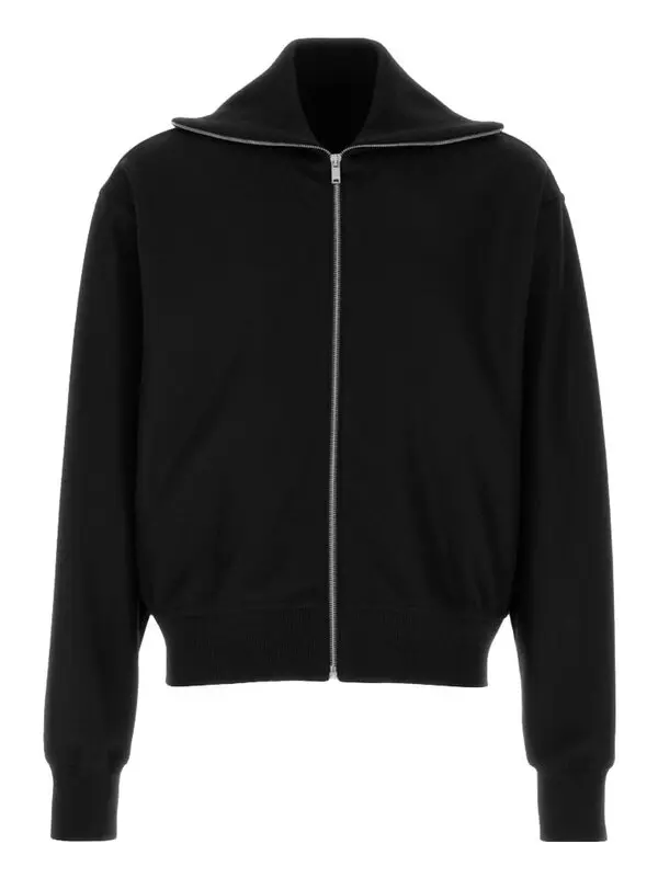 JIL SANDER Long Sleeve Zip-up Bomber Jacket - Black