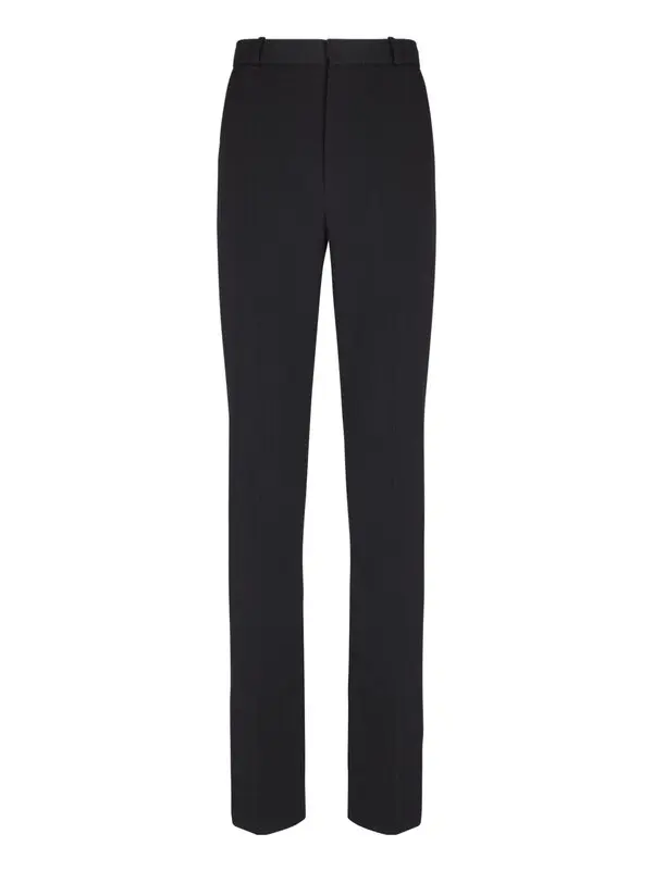 Balmain Tailored Wool Darted Trousers - Black