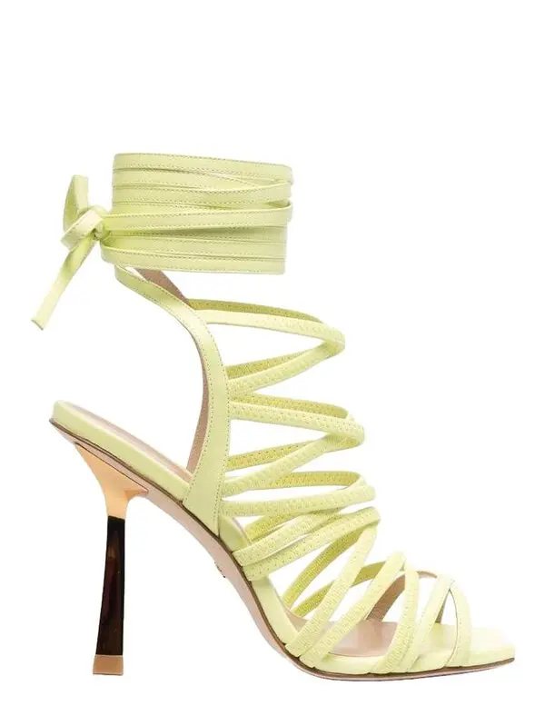 STUART WEITZMAN Peep-toe Patent-leather Booties - Yellow