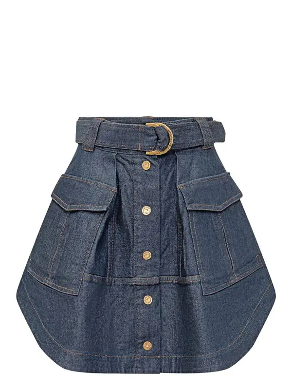Zimmermann Button-fastening Cargo Skirt - Ink Color