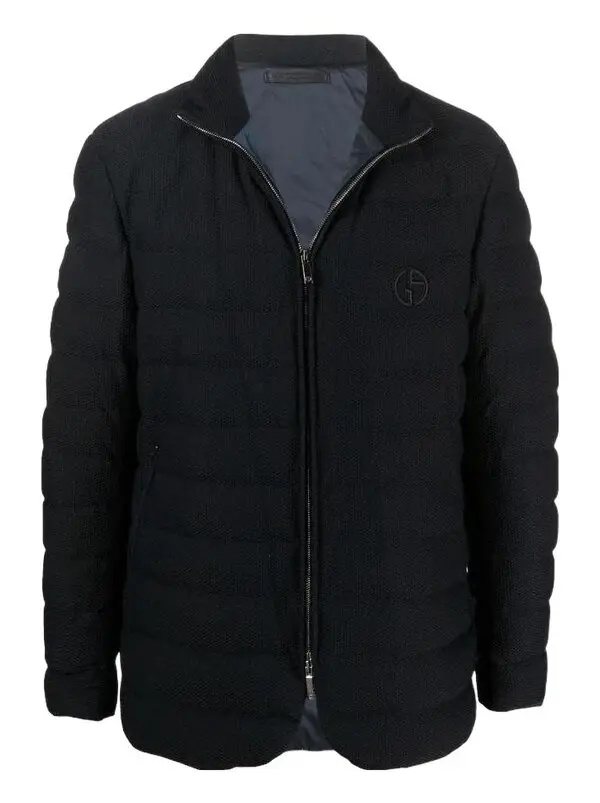 Giorgio Armani Padded Zip-up Down Jacket - Black