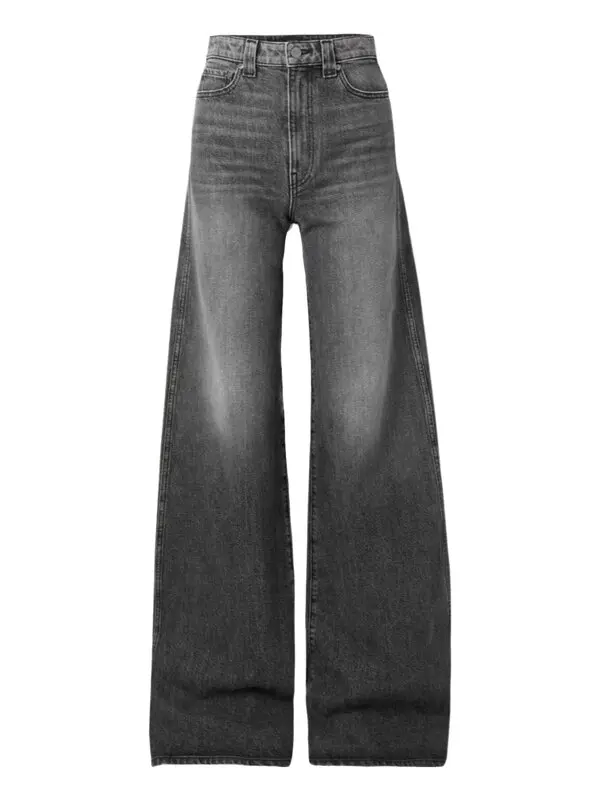Khaite Dane High-waisted Wide-leg Jeans - Grey