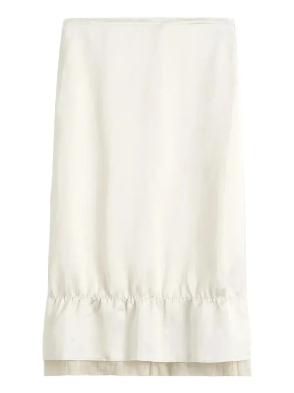 TOTEME Layered Satin Skirt - White