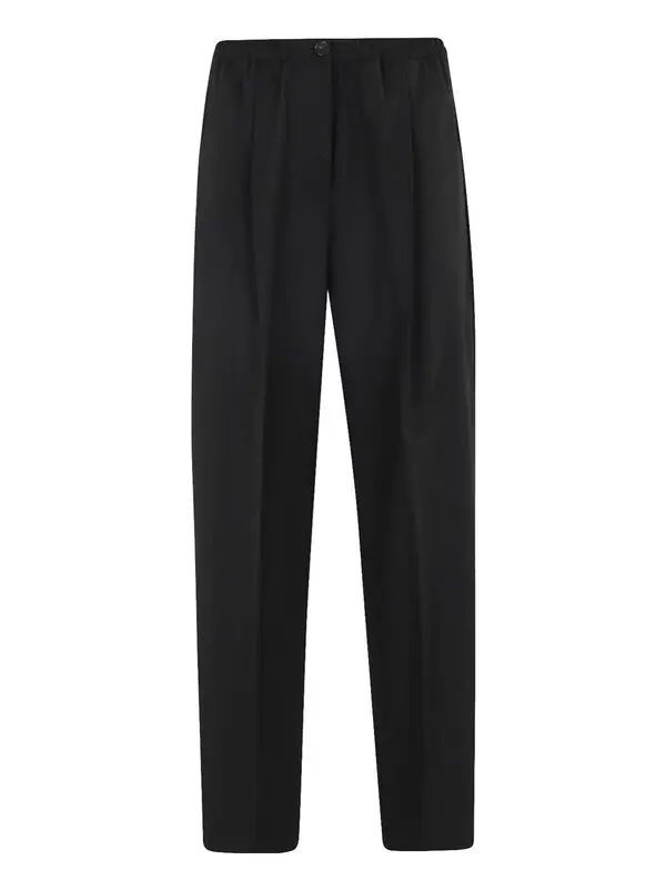Seventy Straight-leg Trousers With Pleated Design - Black