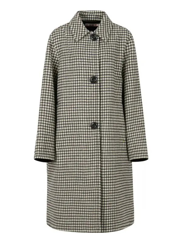 Marni Checked Felt Coat - Citrine