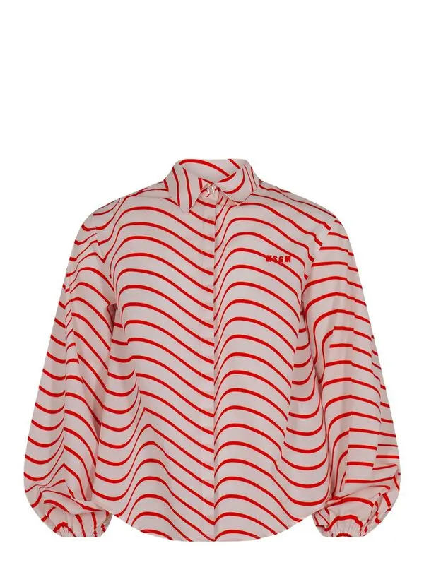 MSGM Striped Long Sleeve Shirt - Nude