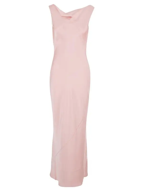 Norma Kamali Sleeveless Drape Gown - Ballet Powder