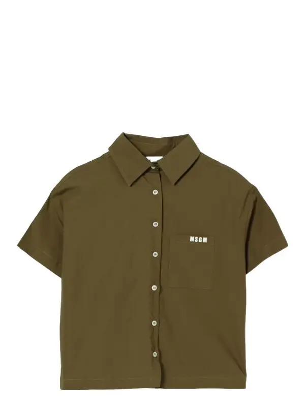 MSGM Chest Pocket Short Sleeve Shirt - Green