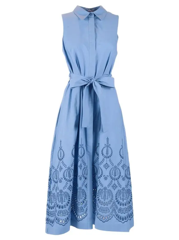 P.a.r.o.s.h Sleeveless Shirt Dress With Openwork Pattern - No