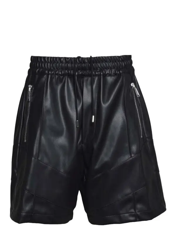 Dsquared2 Eco Leather Shorts With Zipper Pockets - Black