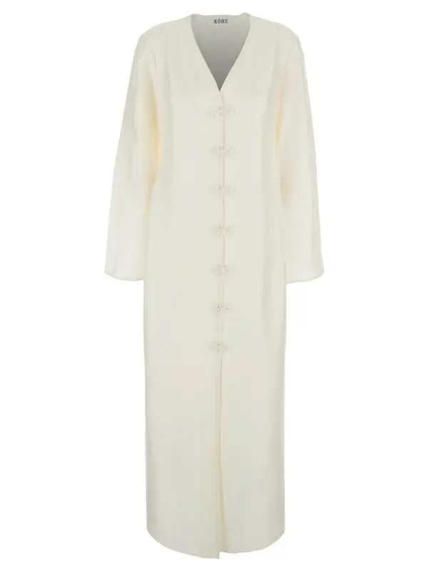 RÓHE Mandarin Collar Long Dress - White