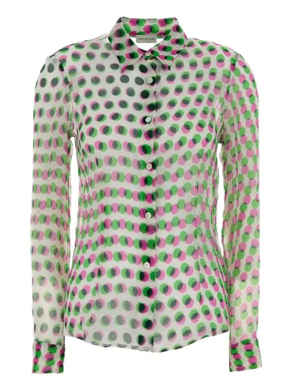 Dries Van Noten Cloudy Polka Dot Chiffon Shirt - Multicolor