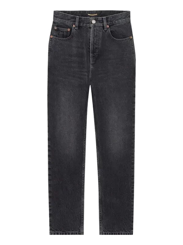 Saint Laurent High-rise Straight-leg Jeans - Gray-black