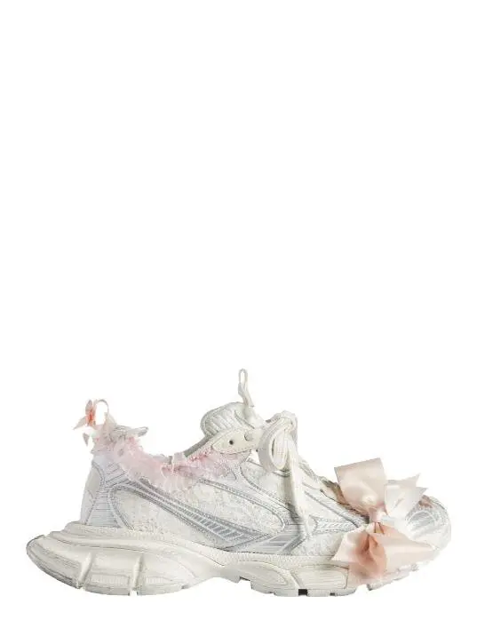 Balenciaga 3xl Lace-up Sneakers With Bow Detailing - White And Light Pink