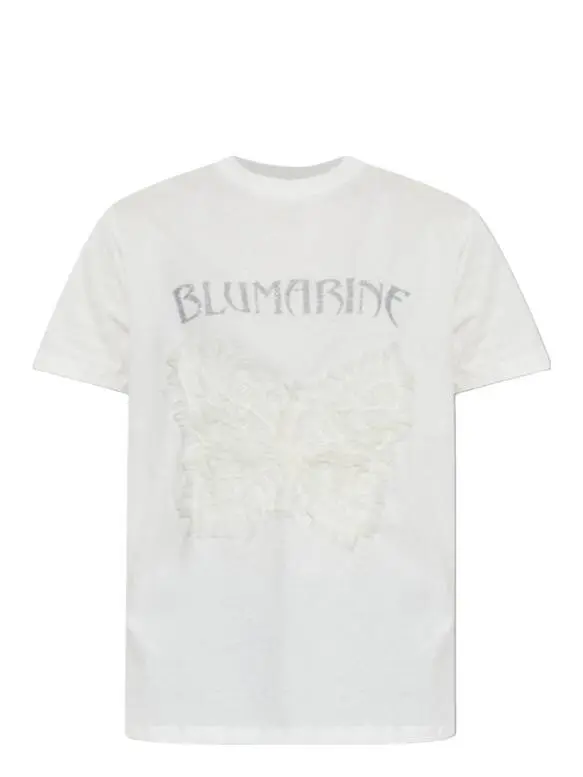 Blumarine Butterfly Embellished T-shirt - White