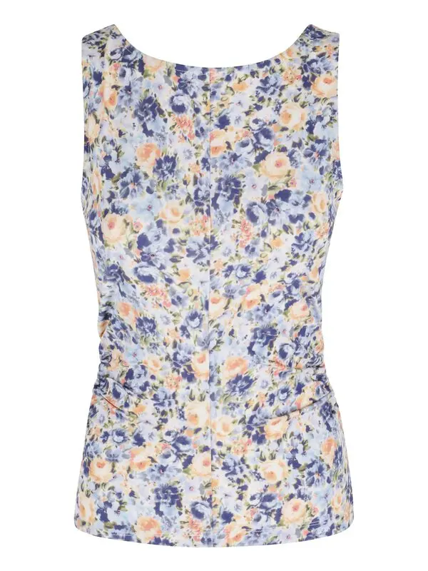 Ulla Johnson Sleeveless Floral Gathered Top - White