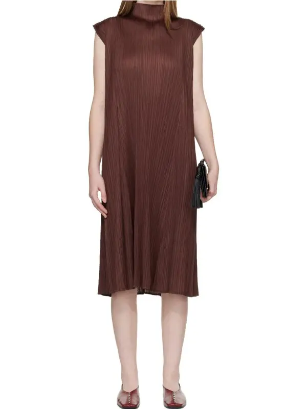 PLEATS PLEASE BY ISSEY MIYAKE Pleated Midi Dress - Red